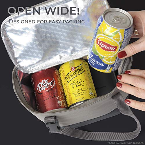 Premium Bento Lunch Box with Insulated Lunch Bag - Box Includes Sauce Cup, Divider, Cutlery & Chopsticks - Bag Made of Durable Materials, Variable Strap/Handler, Wide Opening - Zero Waste & Food-Safe