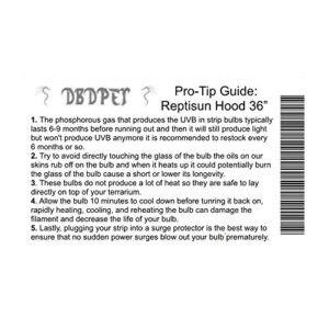 DBDPet Bundle with Reptisun T5 Hood with 5.0 UV-B Bulb 36" by Zoomed - Perfect for 40G Bearded Dragon Tanks - Includes Pro-Tip Guide