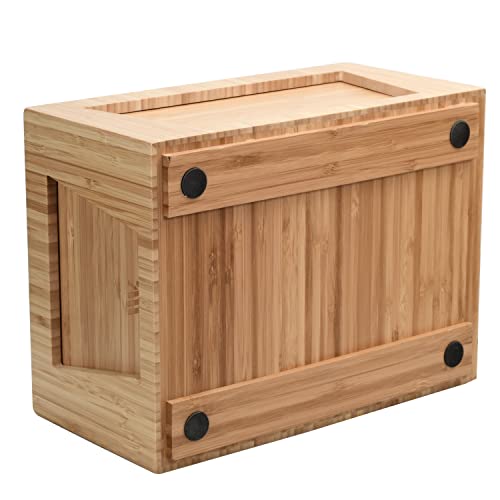 Tall Bamboo Drawer, Stackable Storage Solution for Kitchen Products, Office Supplies, or Bathroom Cosmetics & Toiletries, 12” x 9” x 6.25”