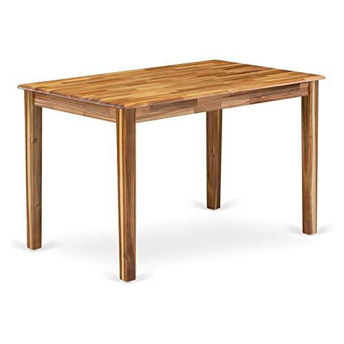 East West Furniture Mid Century YAT-ANA-T Modern Kitchen Table Rectangular Tabletop and 48 x 48 x 30-Natural Finish