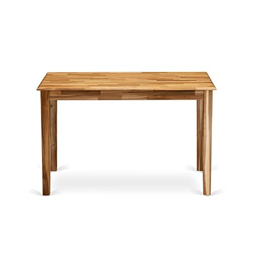 East West Furniture Mid Century YAT-ANA-T Modern Kitchen Table Rectangular Tabletop and 48 x 48 x 30-Natural Finish