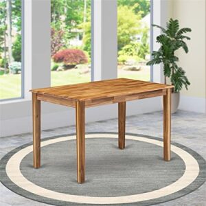 East West Furniture Mid Century YAT-ANA-T Modern Kitchen Table Rectangular Tabletop and 48 x 48 x 30-Natural Finish