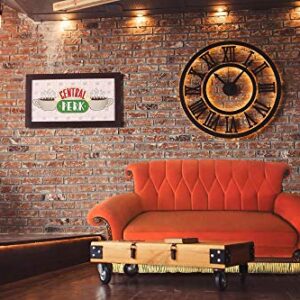 Friends Central Perk Coffee Shop 3-Seater Couch Authentic Replica | Upholstered Orange Sofa For Living Room, Guest Room, Media Room | 90 x 41 x 43 Inches