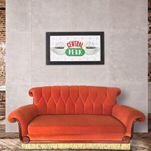 Friends Central Perk Coffee Shop 3-Seater Couch Authentic Replica | Upholstered Orange Sofa For Living Room, Guest Room, Media Room | 90 x 41 x 43 Inches