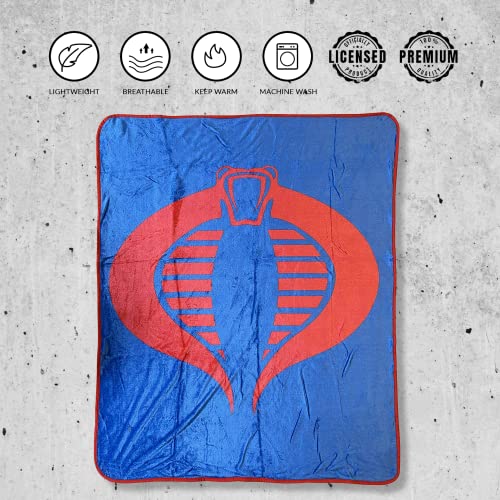 G.I. Joe Cobra Symbol Blue 80's Cartoon Printed Throw Blanket