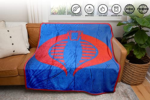 G.I. Joe Cobra Symbol Blue 80's Cartoon Printed Throw Blanket