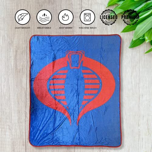 G.I. Joe Cobra Symbol Blue 80's Cartoon Printed Throw Blanket