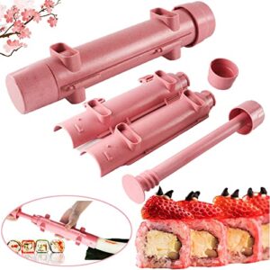 sushi roller kit sushi bazooka making set durable camp chef rice maker machine mold sushi rolling maker starter set for easy sushi cooking rolls best kitchen sushi tube tool