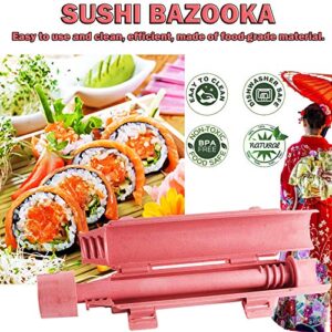 Sushi Roller Kit Sushi Bazooka Making Set Durable Camp Chef Rice Maker Machine Mold Sushi Rolling Maker Starter Set for Easy Sushi Cooking Rolls Best kitchen Sushi Tube Tool