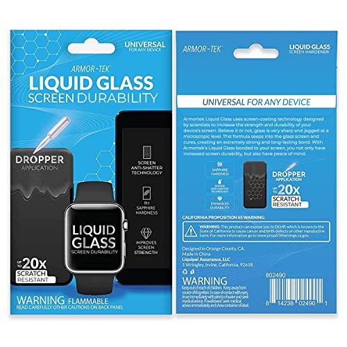 LIQUIPEL Armortek Liquid Glass Screen Protector - Universal Nano Liquid Screen Protector for Smartphones, Tablets, and Wearables - Increased Impact and Scratch Protection ($0 Protection Plan)