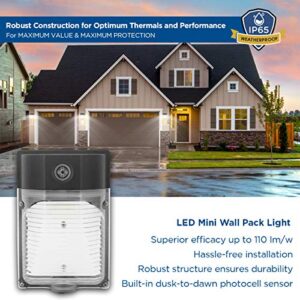 LED Wall Pack Light 25W, 3000Lm 5000K Daylight (Dusk to Dawn Photocell Included) ETL Listed LED Outdoor Wall Mount Light, 100-277V, 150-250W MH/HPS Replacement, Outdoor Security Lighting - 1Pack