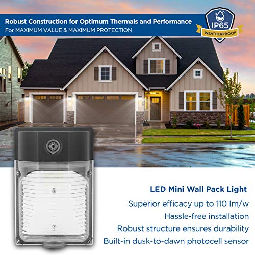 LED Wall Pack Light 25W, 3000Lm 5000K Daylight (Dusk to Dawn Photocell Included) ETL Listed LED Outdoor Wall Mount Light, 100-277V, 150-250W MH/HPS Replacement, Outdoor Security Lighting - 1Pack