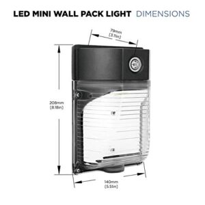 LED Wall Pack Light 25W, 3000Lm 5000K Daylight (Dusk to Dawn Photocell Included) ETL Listed LED Outdoor Wall Mount Light, 100-277V, 150-250W MH/HPS Replacement, Outdoor Security Lighting - 1Pack