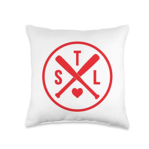 St. Louis STL Shirts St. Louis, Missouri STL Baseball or Softball for Woman Throw Pillow, 16x16, Multicolor