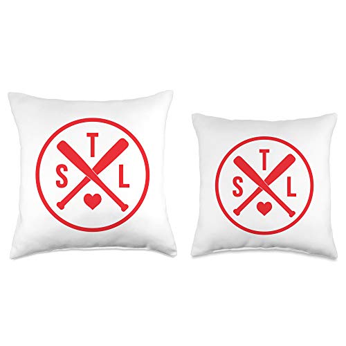 St. Louis STL Shirts St. Louis, Missouri STL Baseball or Softball for Woman Throw Pillow, 16x16, Multicolor