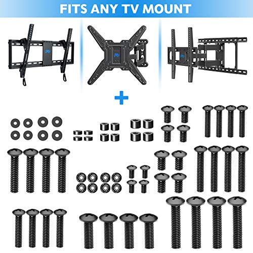 Mounting Dream TV Mounting Hardware TV Mount Screws Kit Comes with M4, M5, M6, M8 TV Mount Screws, Includes Spacers and Washers, Fits Any TVs Up to 82 Inch, Works with Any TV Wall Mount MD5754