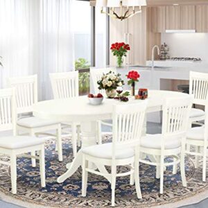 East West Furniture VAVA9-LWH-C Dining Set, 9-Piece