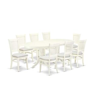 East West Furniture VAVA9-LWH-C Dining Set, 9-Piece