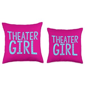 Creative Theater Design Studio Cute Theatre Gift for Women Broadway Lovers Theater Girl Throw Pillow, 18x18, Multicolor