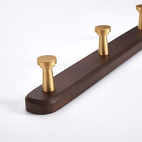 Generic Wall Mounted Coat Rack Multi Hooks Elegant Walnut Heavy Duty Wood Gold 103 (4 Hooks)