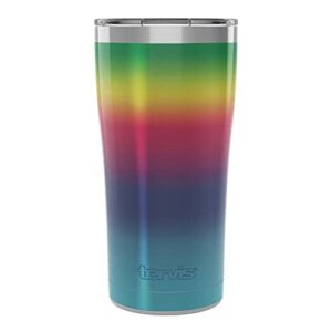 tervis rainbow flavor triple walled insulated tumbler travel cup keeps drinks cold & hot, 20oz legacy, stainless steel