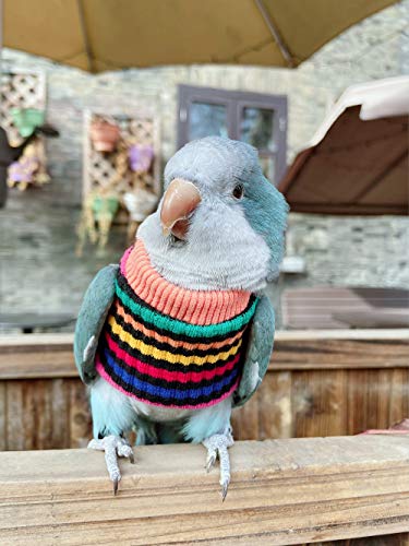 HEZHUO Parrot Bird Supplies, Light Flying Clothes, Warm and Comfortable, Tiger Skin, Green Cheek Parrot, Little Sun Parrot, Monk Parrot, Starling, mynah, Senegal Parrot, Mini Macaw Sweater (4XL)