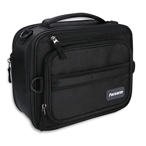 PACEARM Lunch Bag Insulated Lunch Box Cooler Bag (Black, 6-12Can)