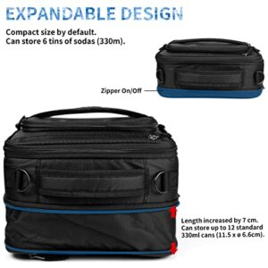 PACEARM Lunch Bag Insulated Lunch Box Cooler Bag (Black, 6-12Can)