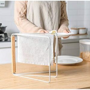 siyue Folding Countertop Dishcloth Drying Rack, 3 Arm Dish Cloth Rag Towel Rack, Minimalist Designed Dishcloth Hanging Rack Organizer, White