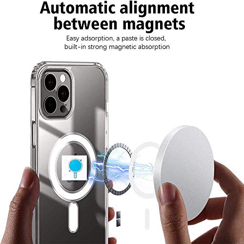 Mag Safe Case Magnet Sticker XZC 2Pcs Strong Magnetic Wireless Charging Magnet Mag Safe Sticker Magnet Circle for iPhone 12 Pro Max 12 Mini 11 Xs Xr 8 Mobile Phone Case