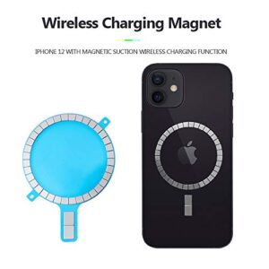 Mag Safe Case Magnet Sticker XZC 2Pcs Strong Magnetic Wireless Charging Magnet Mag Safe Sticker Magnet Circle for iPhone 12 Pro Max 12 Mini 11 Xs Xr 8 Mobile Phone Case