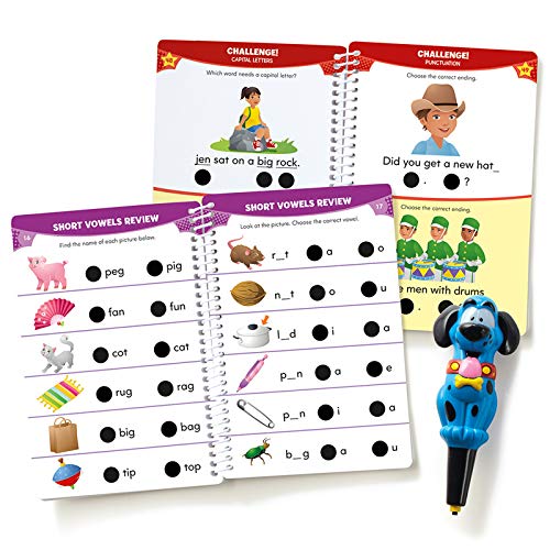 Educational Insights Hot Dots Jr. Let's Master Kindergarten Reading, Ages 5 and Up, (100 Self-Checking Lessons) & Hot Dots Jr. Beginning Phonics Card Set