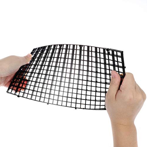 12Pcs Aquarium Fish Tank Divider Plastic Egg Crate Aquarium Filter Bottom Tray Grid Isolation Board Partition Net Pane Separator for Mixed Breeding Light Diffuser,15Pcs Sucker Clips Suction Cups,Black