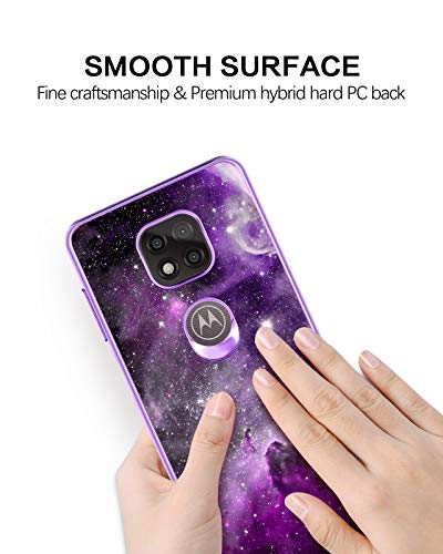 BENTOBEN Compatible with Moto G Power 2021 Case, Slim Fit Glow in The Dark Soft Flexible Bumper Protective Anti Scratch Non-Slip Cute Cover for Motorola Moto G Power (2021) 6.6 Inch, Purple Nebula