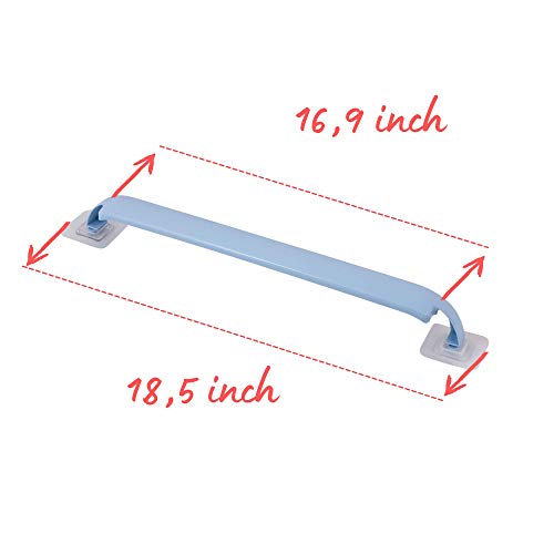 2 Pack 18 inch Adhesive Towel Holder Wall Mount, Stick On Hand Towel Bar for Kitchen Bathroom, Driling Free Bath Towel Holder, Kitchen Wall Rack for Towels (Blue)