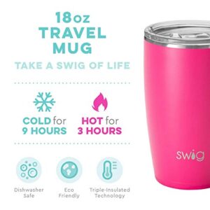 Swig Life Party Animal + Hot Pink Coffee Lovers Gift Set, Includes (2) 18oz Travel Mugs, Triple Insulated, Stainless Steel, Easy to Clean, and Dishwasher Safe