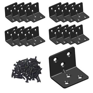 black stainless steel shelf bracket,joint right angle bracket,l shape heavy duty metal corner brace shelf supporter (16 pcs) (1.5x1.18x1.18x0.06)