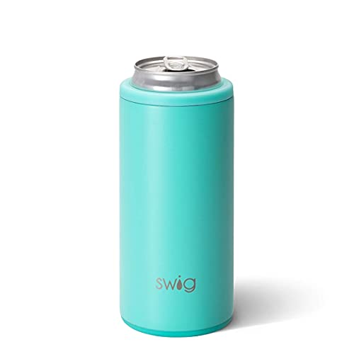 Swig Life Wanderlust + Matte Aqua Seltzer Lovers Gift Set, Includes (2) 12oz Skinny Can Coolers, Triple Insulated, Stainless Steel, Easy to Clean, and Dishwasher Safe