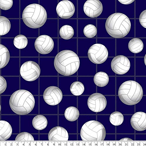 Volleyball Navy Anti-Pill Premium No-Sew Throw Fleece Fabric Kit (50x60)