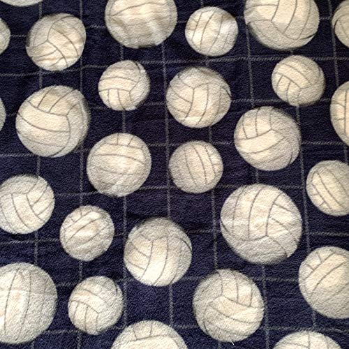 Volleyball Navy Anti-Pill Premium No-Sew Throw Fleece Fabric Kit (50x60)