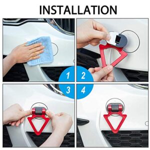 TOMALL Car Tow Hook Red Universal Decorative V Shape Racing Style Trailer Hook Sticker for Car Bumper (ONLY Decoration)