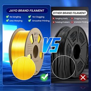 Silk Black PLA 3D Printer Filament 1.75mm, JAYO Silk PLA 0.65kg Spool 3D Printing Material, Silky Shiny Surface, Neatly Wound Filament, Fits for Most FDM 3D Printers, Black 650g