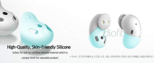 diofit Skin-Friendly Silicone Tips for Galaxy Buds Live. Comfortable Wearing. Stable Fit, 2 Pairs (White)