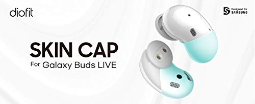 diofit Skin-Friendly Silicone Tips for Galaxy Buds Live. Comfortable Wearing. Stable Fit, 2 Pairs (White)