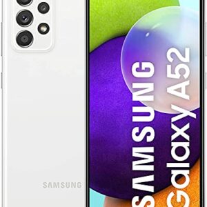 Samsung Galaxy A52 (SM-A525F/DS) Dual SIM, 128GB/ 6GB RAM, Factory Unlocked (GSM ONLY | Not Compatible with Verizon/Sprint/Boost), International Version - No Warranty (Awesome White)