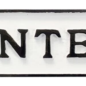 Ziolte Set of Enter exit Cast Iron Gate Sign Plates, Rustic Gate Plaques in White and Black, 2.25 x 7.4 Inches Each; Includes Mounting Hardware…