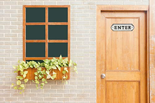 Ziolte Set of Enter exit Cast Iron Gate Sign Plates, Rustic Gate Plaques in White and Black, 2.25 x 7.4 Inches Each; Includes Mounting Hardware…