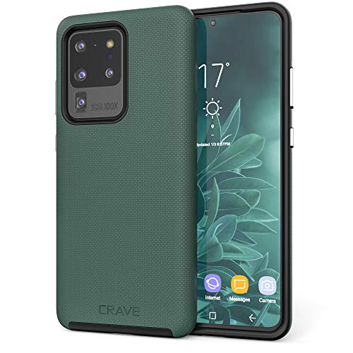 Crave Dual Guard for Samsung Galaxy S20 Ultra Case, Shockproof Protection Dual Layer Case for Samsung Galaxy S20 Ultra, S20 Ultra 5G - Forest Green