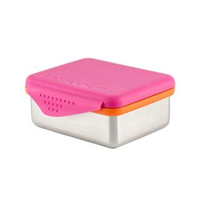 Kid Basix Safe Snacker Reusable Stainless Steel Lunchbox for Kids and Adults Reusable Food Container BPA Free Dishwasher Safe Fuchsia 13 oz