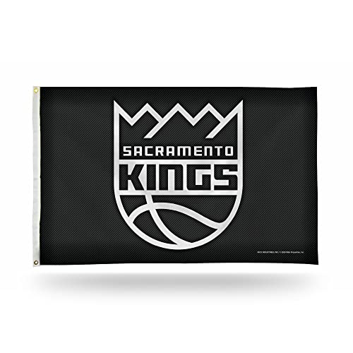 Rico Industries NBA Sacramento Kings 3-Foot by 5-Foot Carbon Fiber Design Single Sided Banner Flag with Grommets